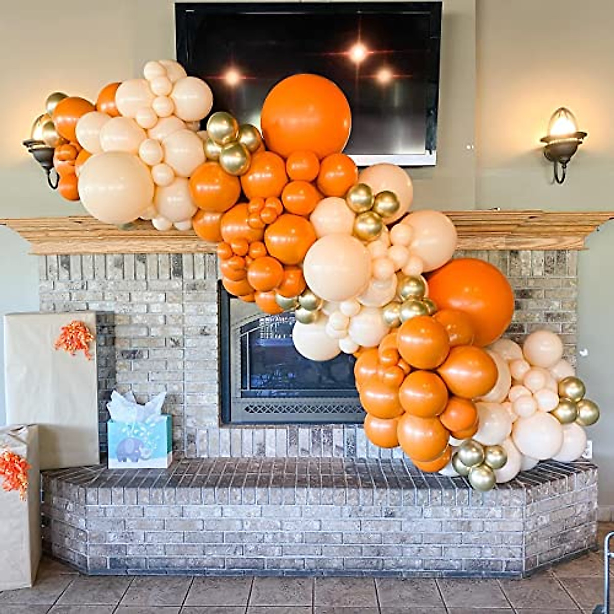 Janinus Burnt Orange Balloons Kit for Fall & Halloween Decor