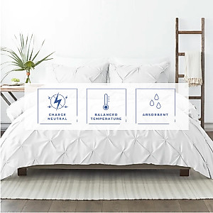 Kotton Culture Pinch Pleated Duvet Cover 3 Piece - 1200 TC 100% Egyptian Cotton Breathable All Season Comforter Cover with Zipper & Corner Ties Soft (White, Oversized King)