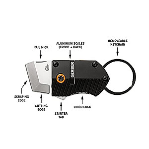 Gerber Gear 30-001691 Key Note Compact Keychain Knife, 1 Inch blade, Black