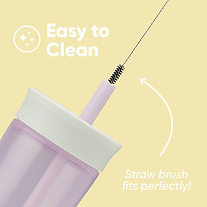 Owala Kids BPA-Free Plastic Tumbler with Spill Resistant Flexible Straw, Easy to Clean, Kids Water Bottle, Great for Travel, Dishwasher Safe, 15 Oz, Mint and Pink, (Unicorn)