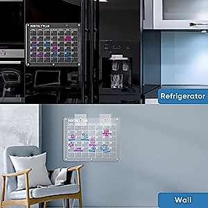 Acrylic Magnetic Dry Erase Board for Fridge 16"X12", Adhesive Monthly Acrylic Calendar Board for Refrigerator/Wall, Clear Acrylic Fridge Calendar White Board with 6 Dry Erase Markers and Eraser