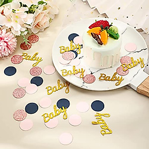360 Pcs Gender Reveal Confetti Gender Reveal Decoration Baby Shower Confetti Navy Blue Pink Paper Confetti Round Confetti Dots for Baby Shower Gender Reveal Birthday Party Table Decoration