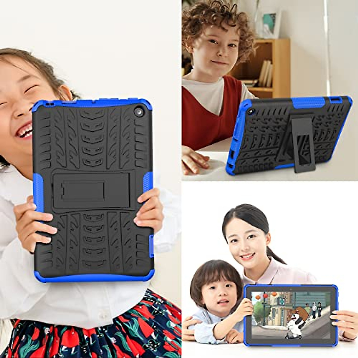 ROISKIN for Fire 7 Tablet Case 2022 12th Generation, Dual Layer Shockproof Impact Resistance Kids Fire 7 Tablet Case with Kickstand,NOT fit Prior Fire 7 inch Version 2019/2017/2015 Release