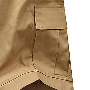 Men's Casual Multi Pocket Short Pants Elastic Waist Relaxed Fit Cargo Shorts Loose Fit Lightweight Outdoor Shorts (Khaki,XX-Large)