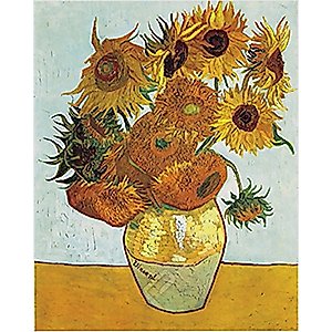 Vase with Twelve Sunflowers By Vincent Van Gogh. Art Poster Print (16x20)