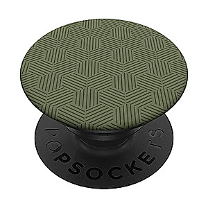 Abstract Geometric Olive Green Military Green Lines PopSockets Swappable PopGrip