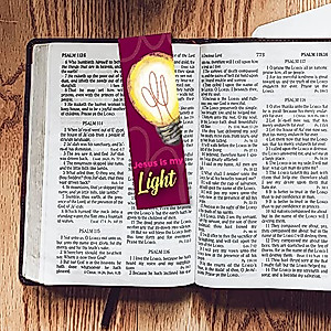 Jesus is My Light, John 8:12, Bulk Pack of 25 Christian Bookmarks for Kids, Childrens Bible Verse Book Markers, Sunday School Prizes with Memory Verses, Scripture Gifts for Kids & Youth