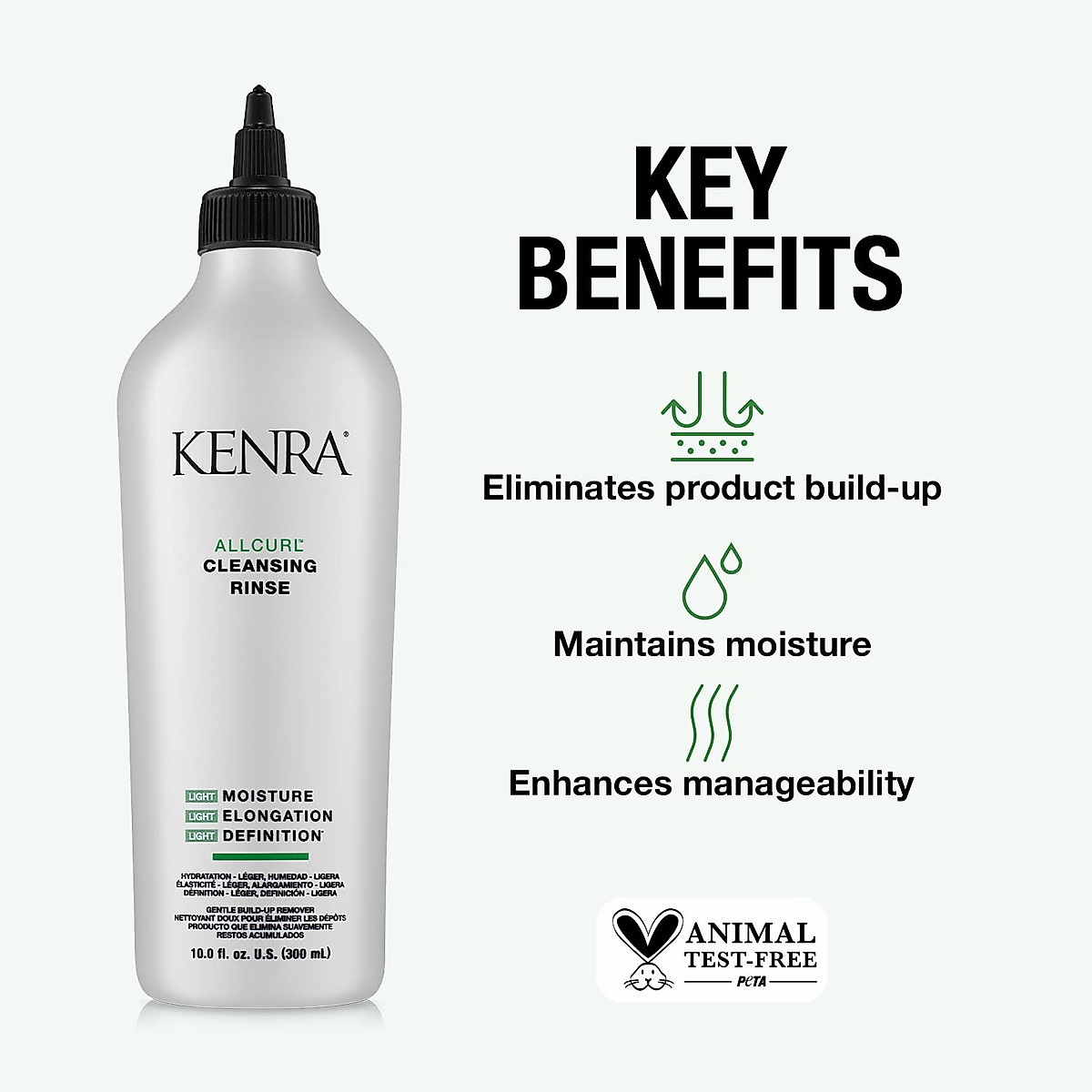 Kenra AllCurl Cleansing Rinse | Non-Drying Cleansing Rinse | Eliminates Product Build-Up | Maintains Moisture | Enhances Manageability | Color Safe | Wavy, Curly, Coily Hair | 10 fl. oz