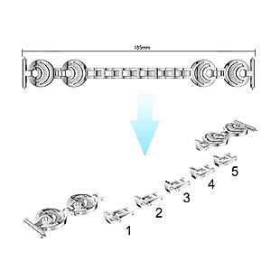 200Pcs Compatible for Movado 2.0 Smartwatch Band, Blueshaw Crystal Rhinestone Diamond Jewelled Stainless Replacement Straps Compatible for Movado Connect 2.0 Smartwatch 40mm / 42mm (Silver)