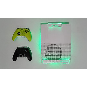 WALL MOUNT FOR XBOX ONE WITH MULTICOLOR LED LIGHTING KIT + 2 CONTROL MOUNT (one FAT (first generation))