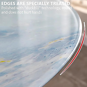 MegLob Marble Pattern Lazy Susan Turnable, Tempered Glass Lazy Susan Turnable for Dining Table, Hotel Serving Rotating Tray, 8Mm Thickness, Easy to Share Food,⌀78cm/30.7"