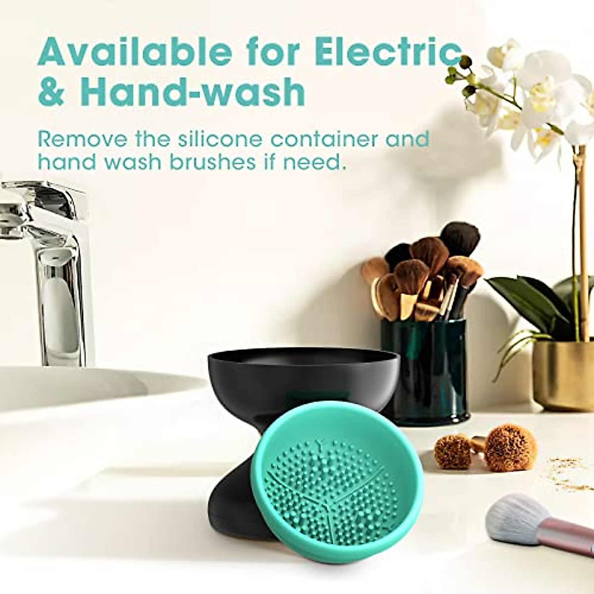 Electric Makeup Brush Cleaner, Make up Brush Clean Machine, Brush Cleaning Mat, Valentines Day Gifts for Her, Mothers Day Gifts from Daughter Son, Christmas Gifts Stocking Stuffers for Women Mom Wife