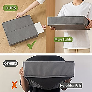 Coorganisers 2 Packs Sock Organizer with Solid Bottom Boards, 30 Cells Underwear Organizer for Women, Cabinet Closet Underwear Drawer Organizer Dividers for Storing Lingerie,Socks,Ties(Gray)