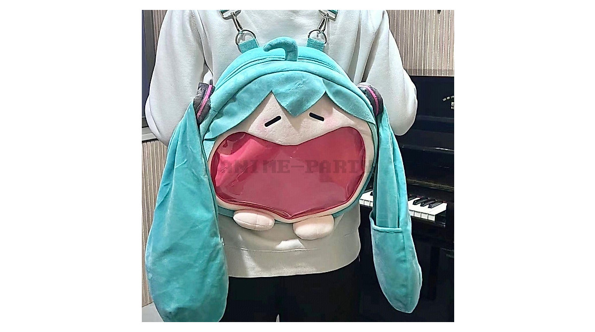 Cute Miku Kawaii Plush Backpack for Anime Fans