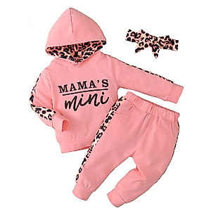 Newborn Baby Girl Clothes Outfits Infant Hooded Sweatshirt Pants Headband Toddler Girl Clothing Set