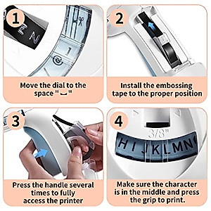 Aken Embossing Label Maker, Omega S Vintage Embossed Labeler, Old School Label Printer, A Protable Handheld Retro Label Maker with 10 Rolls 3D Embossing Label for Home Office DIY, Blue