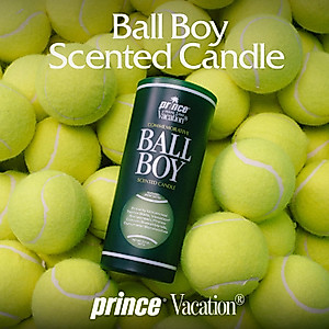 Vacation Ball Boy Tennis Home Scented Candle by Prince x Sunscreen, Premium Soy Blend Wax, 65-Hour Long Burning, Luxury Gift Set, Aromatherapy Candle, Gifts for Men & Women, 8oz