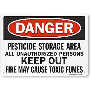 SmartSign "Danger - Pesticide Storage Area, Unauthorized Persons Keep Out" Sign | 10" x 14" Plastic