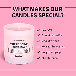 Ryan Porter “You’RE Doing Great, Babe” Candle - 100% Natural & Vegan - Made of Hand-Poured Soy Wax & Cotton Wick - Smells Lavender, Herbs, Sandalwood - Paraben, Phthalate, Lead-Free Decor Candle