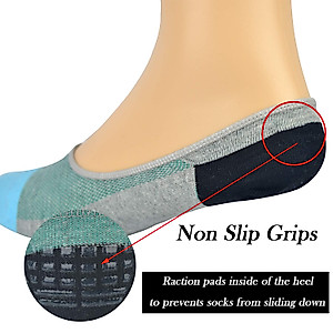 JORMATT 6 Pairs Mens Women Genuine No Show Socks Boys Sneaker Shoes Mesh Knit Low Cut Athletic Cotton Socks Non Slip, Men Shoe size 10-14