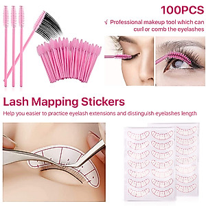 Pretty memory 152 PCS Eyelash Extension Kit with Lash Mannequin Head, Lash Training Kit for Beginners with Fan, Eyelash Extension Glue and Remover Cream, Tweezers for Practice