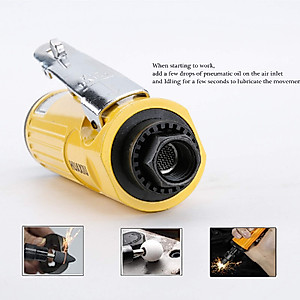 Air Die Grinder with 1/4"(6MM) and 1/8"(3MM) Collets, Pneumatic Die Grinder Kit, 22000 RPM