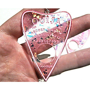 Pink Translucent Holographic Ouija Board Planchette Earrings on Hypoallergenic Ear Hooks- Pastel Goth