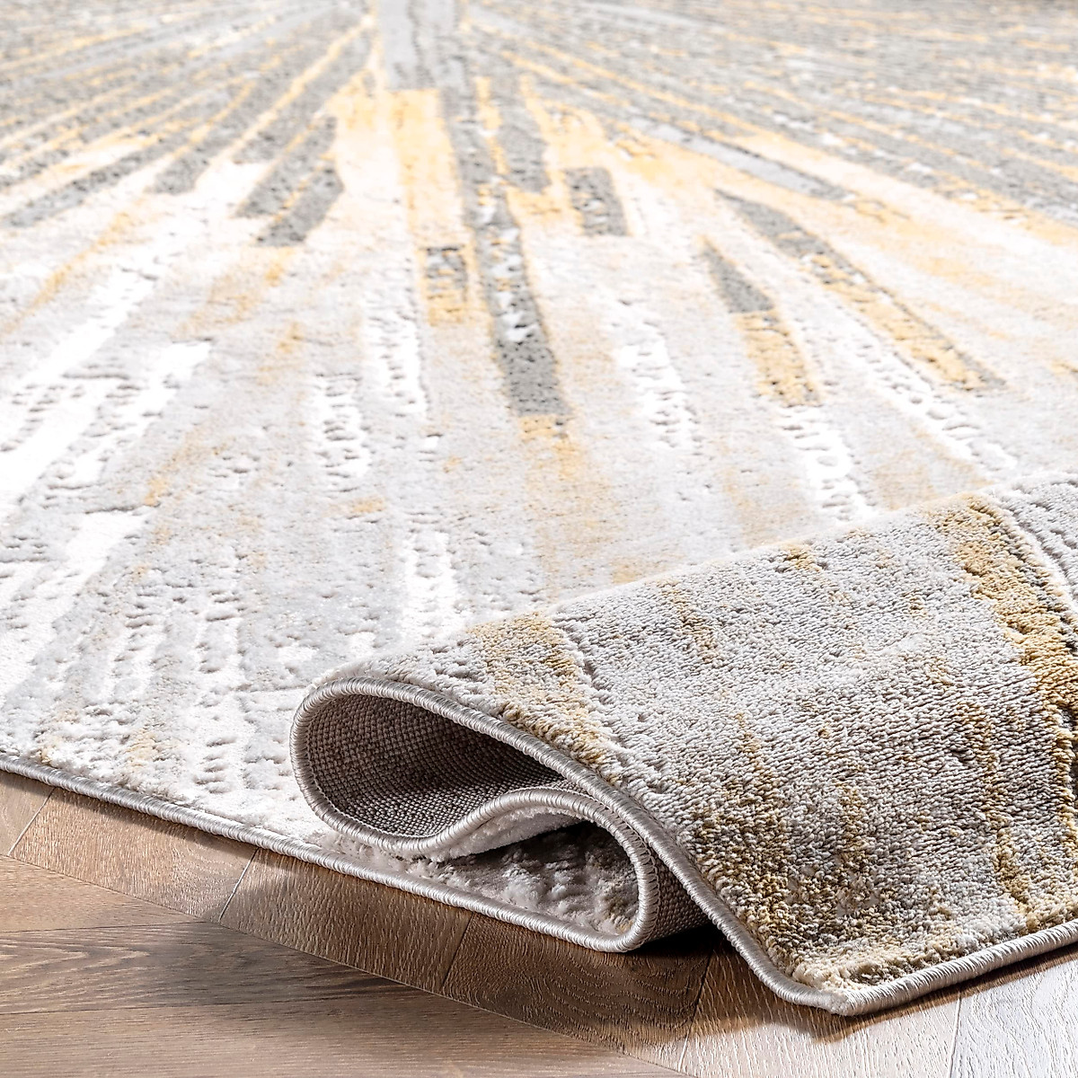 nuLOOM Amaya Abstract Area Rug, 8x10, Gold