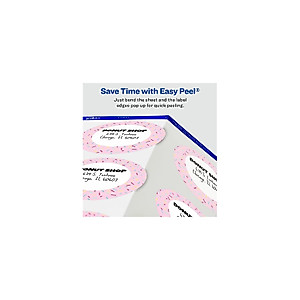 Avery Glossy White Labels with Sure Feed Technology, 3" Round Labels, Print to The Edge, Laser/Inkjet, 60 Labels (22891)
