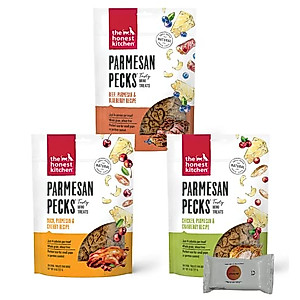 Aurora Pet Variety Pack (3) The Honest Kitchen Parmesan Pecks Dog Treats (Beef, Chicken, Duck) with AuroraPet Wipes