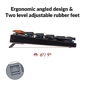 Keychron K5 SE Ultra-Slim Wireless Bluetooth/Wired USB Mechanical Keyboard with Low-Profile Gateron Red Switch, Full Size Layout 104 Keys RGB Backlight Computer Keyboard for Mac and Windows