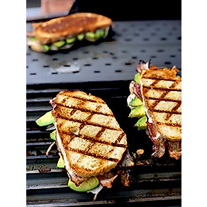 GrillGrate - 12" Grill Grates - 2 Panel Sear Station for Pellet Grills, with Grate Tool, Highly Conductive, Easy to Clean, Perfect Sear Marks (SS12)