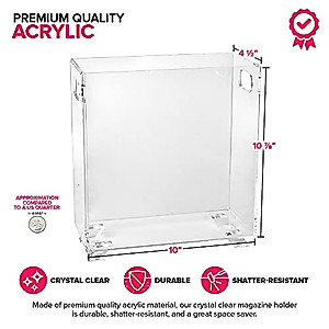 Stock Your Home Acrylic Magazine Holder - Crystal Clear Acrylic Holder - Shatterproof - Open Top - Space Saver - Acrylic Holder for Magazines, Publications, Office Desk, Reception, Waiting Room