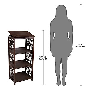 Design Toscano St. Thomas Aquinas Gothic Decor Wooden Bookstand Library Display Stand, 43 Inch, Walnut Finish