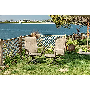 HQHQHE Patio Swivel Dining Chairs Set of 2 Outdoor Kitchen Garden Furniture Metal Chair with Textilene Mesh Fabric