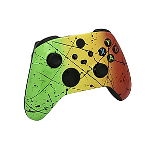 Hand Airbrushed Fade Custom Controller Compatible with Xbox Series X/S & Xbox One (Series X/S Rasta Fade)