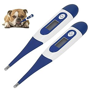 2Pcs Digital Pet Thermometer, Fast and Accurate Measurements in 20 Seconds, Waterproof, Suitable for Cats, Dogs, Horses, Veterinarian