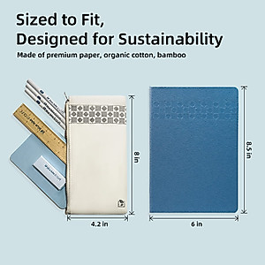 Blue Lake ECOLIFE Monthly & Weekly Life Planner Kit, Undated, Hardcover Journal 6x8, Blank Page Notebook, Stickers, Pencil Pouch, Bookmarks BLUE