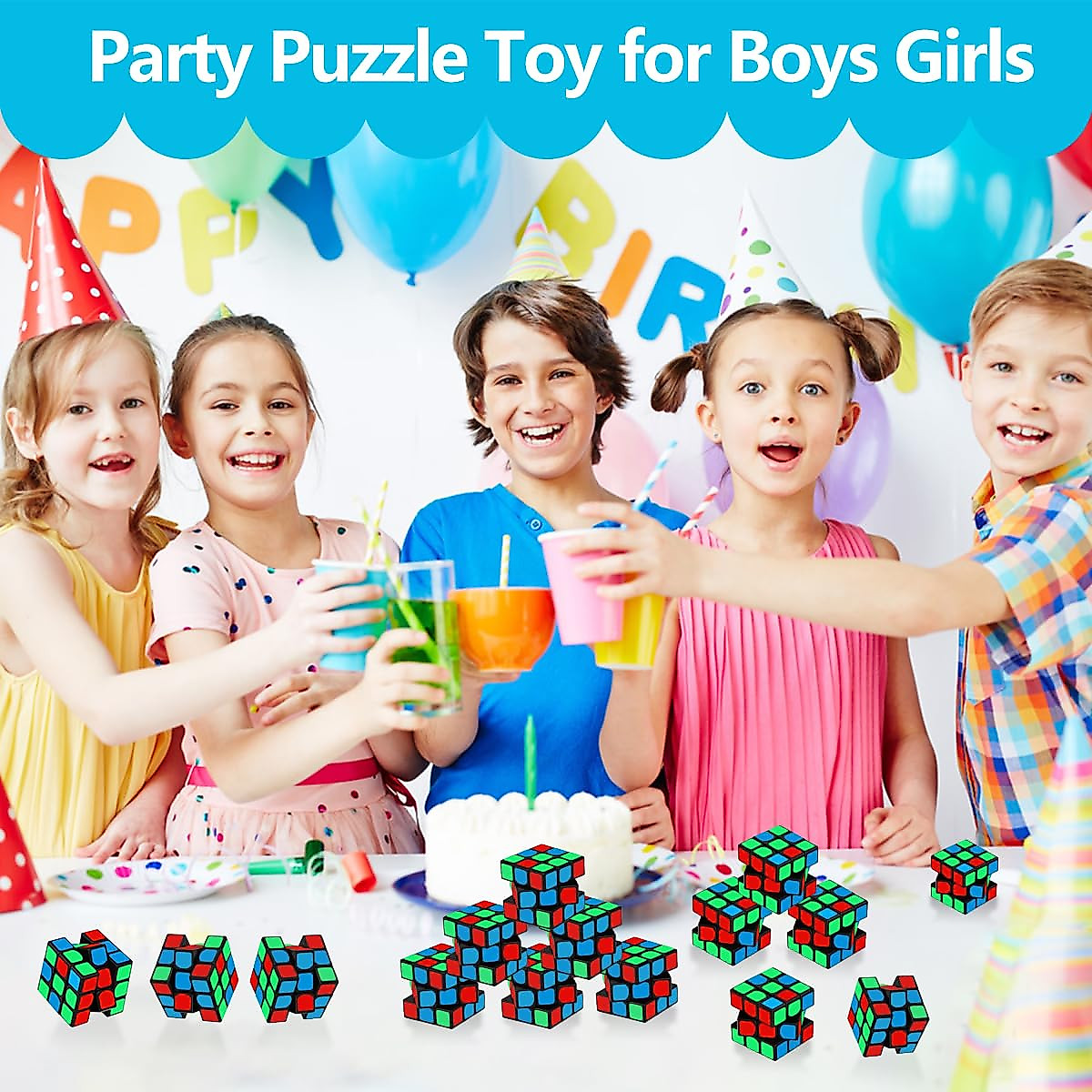 Mini Cube 20 Pack Magic Cube, Puzzle Party Favors for Kids Party Puzzle Game Toys Classroom Rewards & School Prize for Students, Stress Relief Toys Goody Bag Filler Birthday Gift