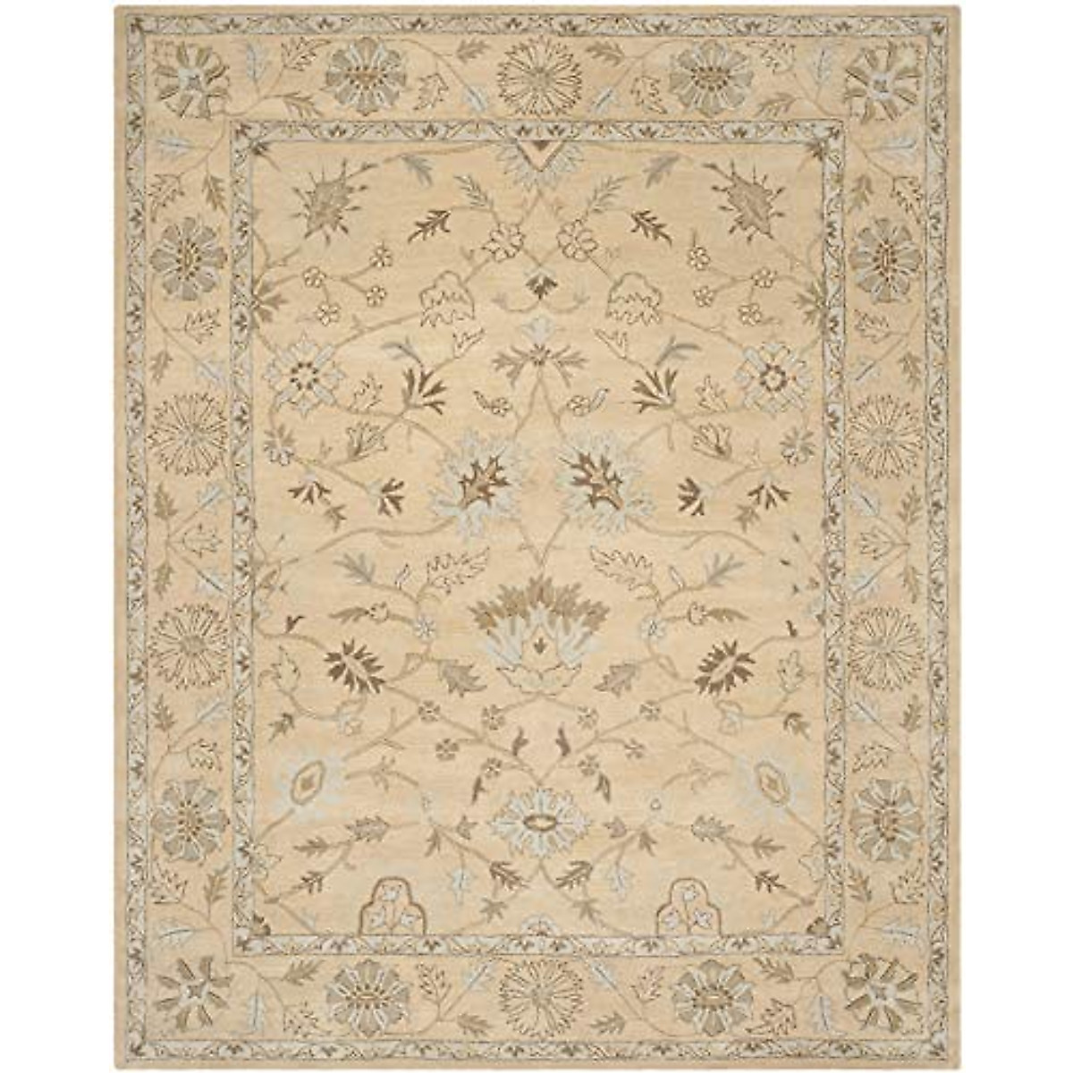 SAFAVIEH Wyndham Collection 8' x 10' Light Gold / Light Gold WYD205A Handmade Modern Premium Wool Area Rug
