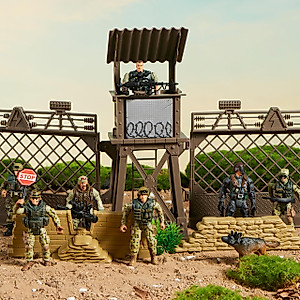 JOYIN 16 PCs Army Men Playset with 12 Realistic Army Ranger Men Action Figures and Weapon Gear Accessories, Military Soldiers Action Figures Playset for Boys Gift