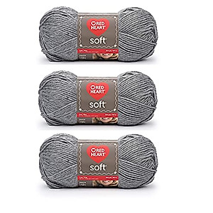 Red Heart Soft Yarn (3-Pack) Light Grey Heather E728-9440