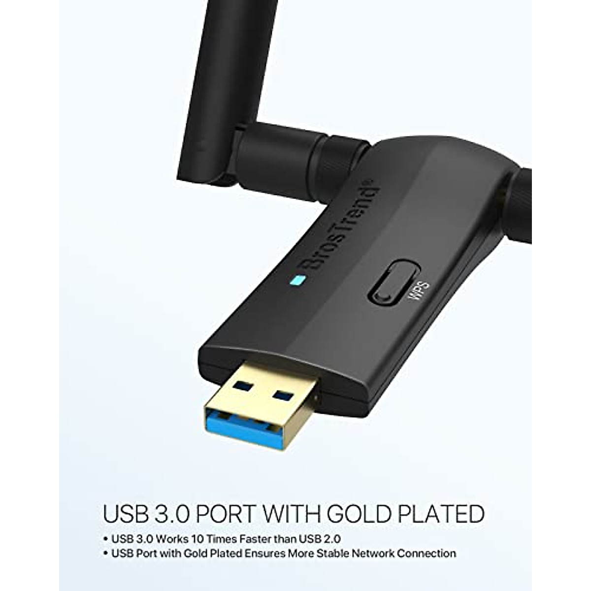 BrosTrend Linux WiFi Adapter for Ubuntu, Mint, Kali, Debian, Lubuntu, Xubuntu, Mate, Zorin, PureOS, Raspberry Pi 2+, Windows 11, 1200Mbps, 5GHz/2.4GHz, Long Range 2X5dBi Antennas, USB3.0