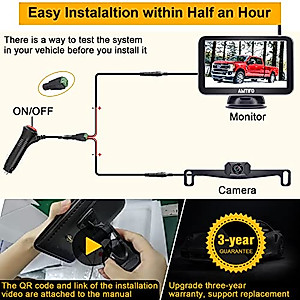 AMTIFO Wireless Backup Camera Car HD 1080P WiFi Rear View System 7 Inch Monitor Kit Truck Camper RV Hitch Auto License Plate Back Cam W70