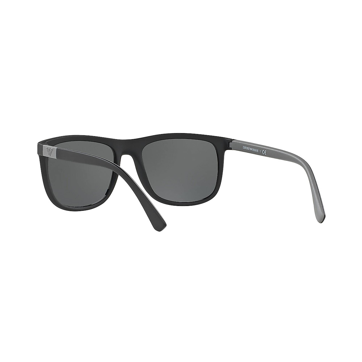 Emporio Armani Men's EA4079 Square Sunglasses, Matte Black/Grey, 57 mm