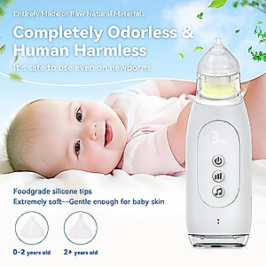 LANMULI Electric Nasal Aspirator for Baby, Automatic Toddler Nose Sucker with Adjustable Suction Level, Music and Light Soothing Function