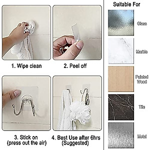 CenterZ 15 Pack Large Double Adhesive Wall Hooks, Damage-Free Waterproof 33 Ib Max Heavy Duty Hanging Clear Seamless Sticky Utility Hooks, Towel Coats Hats Clothes Nail Free Hangers (Twin Round Head)