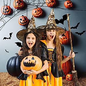 Avezano Halloween Backdrop Black Bats Scary Pumpkin Backdrop Spider Web Hay Fall Backdrops for Baby Shower Kids Family Portrait Photoshoot Studio Props (5x7ft, 59x83inch)