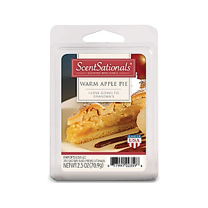 Scentsationals Scented Wax Cubes - Warm Apple Pie - Fragrance Wax Melts Pack, Electric Home Warmer Tart, Wickless Candle Bar Air Freshener, Spa Aroma Decor Gift - 2.5 oz