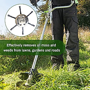 Viilich Steel Wire Grass Trimmer Heads Rounded Edge Weed Trimmer, Cutting Electric Weedeater, Lightweight Grass Trimmer Edger Lawn Tool for Yard and Garden (6 Cutter Heads)